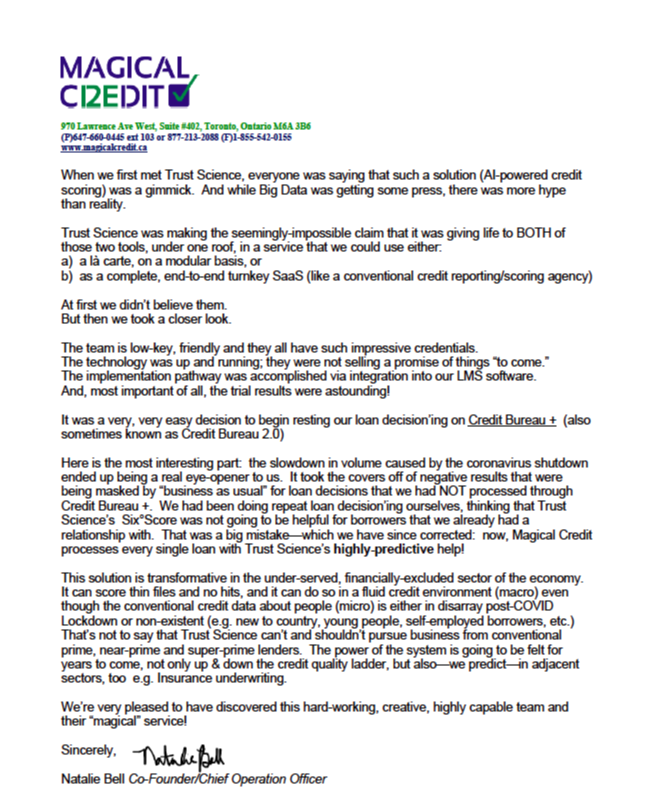 Subprime Loan Data for Lenders | Trust Science Inc